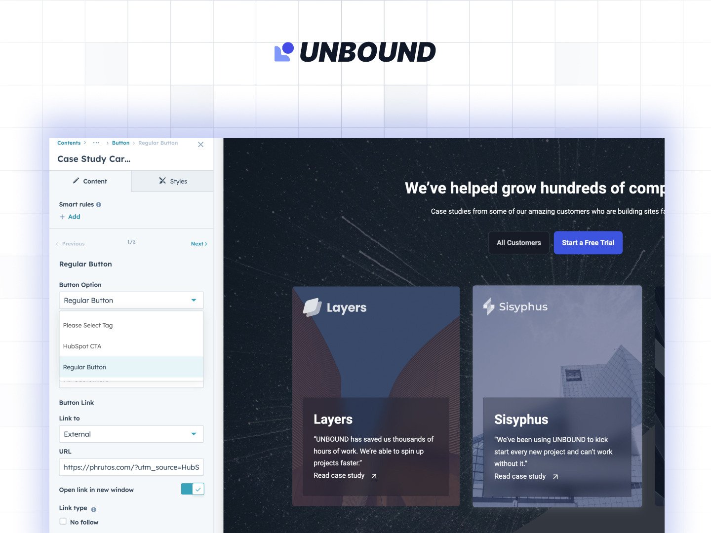 Case Study Carousel - UNBOUND Module by PHRUTOS Creative